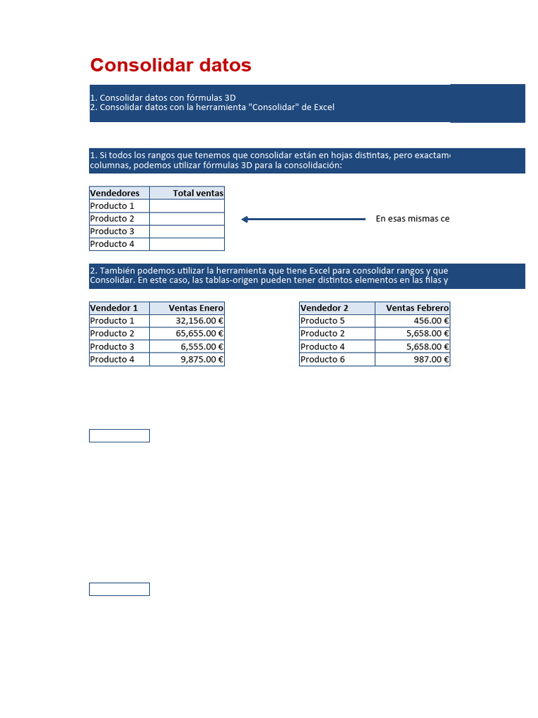 Consolidar Datos | PDF | Microsoft Excel | Hoja de cálculo