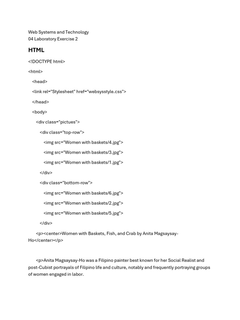 Web Systems and Technology Lab Exercise | PDF