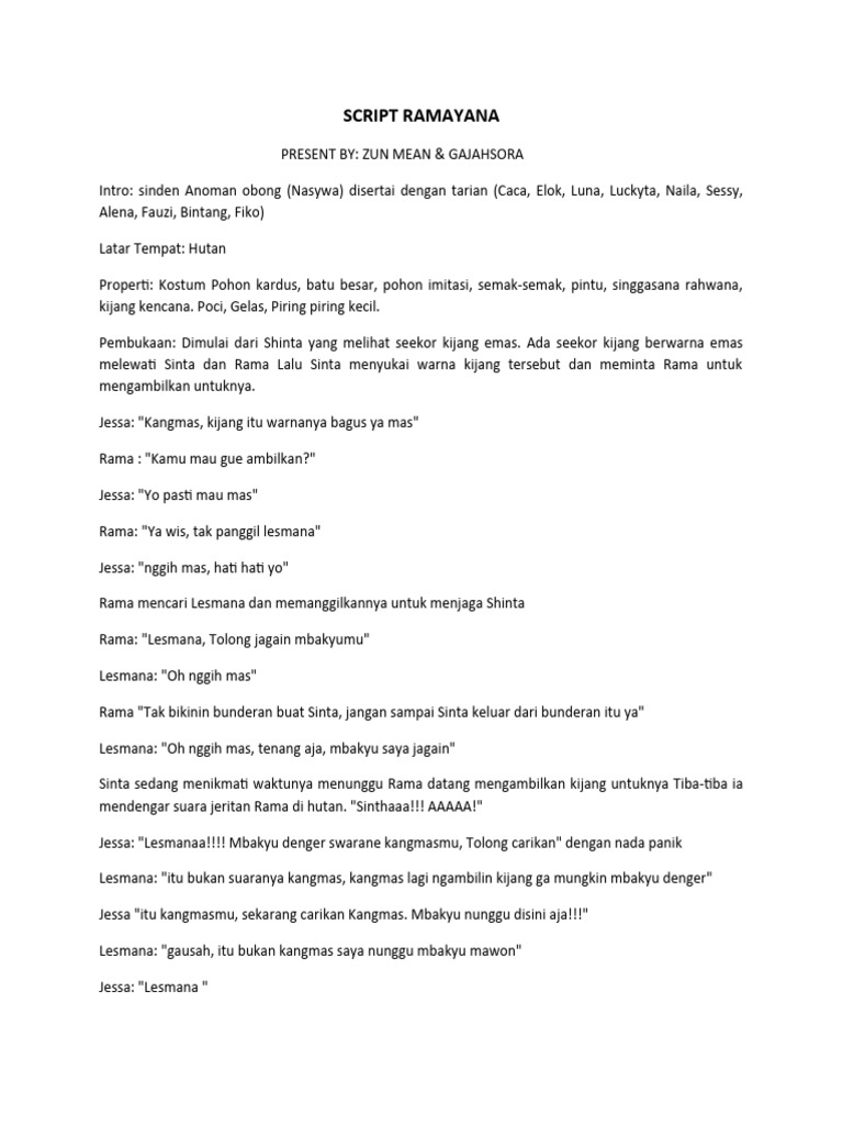 SCRIPT RAMAYANA-WPS Office | PDF