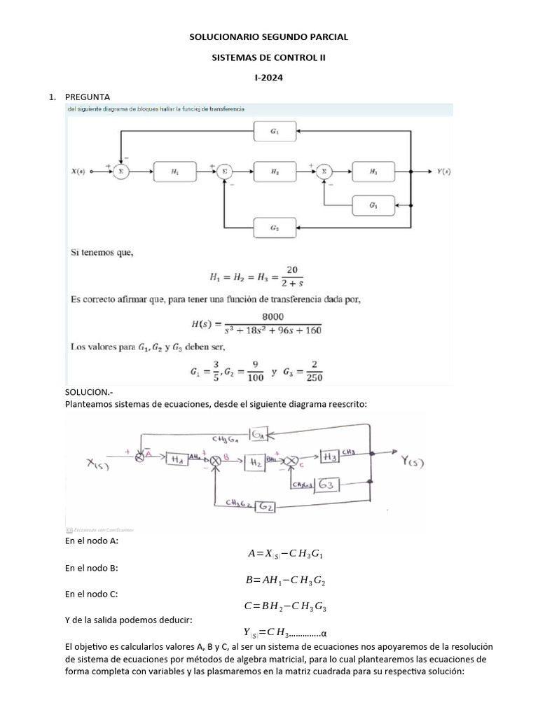 Solucionario Segundo Parcial | PDF | Ecuaciones | Matriz (Matemáticas)