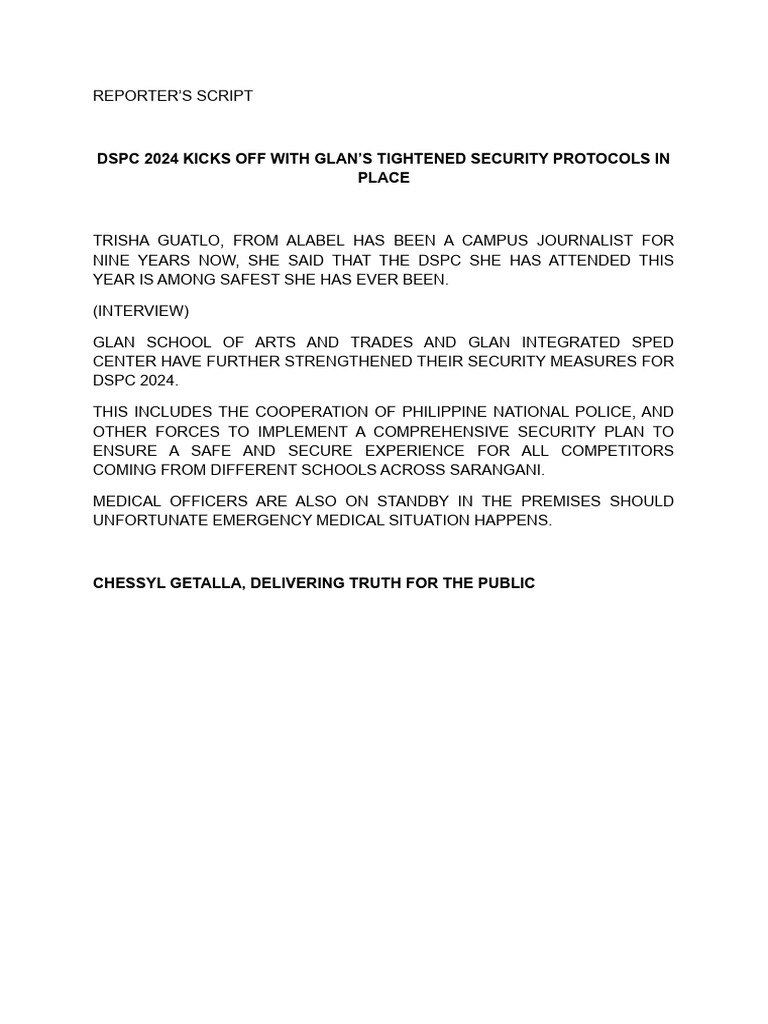 DSPC 2024 Script | PDF