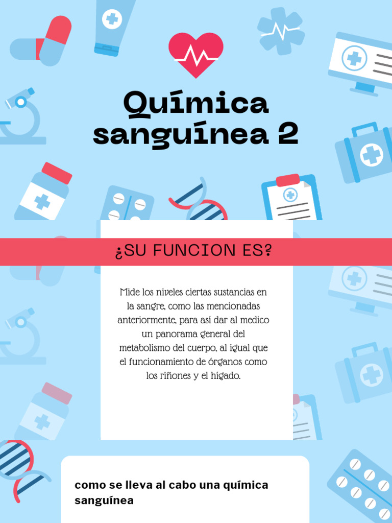 Análisis de Química Sanguínea y Su Importancia | PDF | Sangre | Hueso