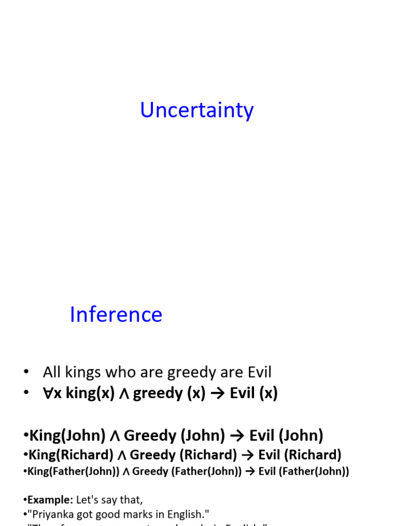 Unit-4 Uncertainty | PDF | Logic | Random Variable