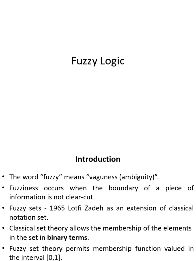 Unit-4 FuzzySet | PDF | Fuzzy Logic | Mathematical Logic