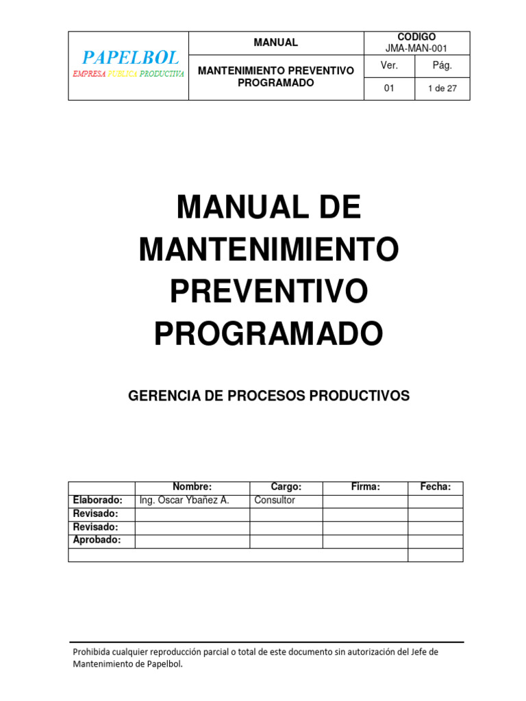 Manual Gestion de Mantenimiento | PDF