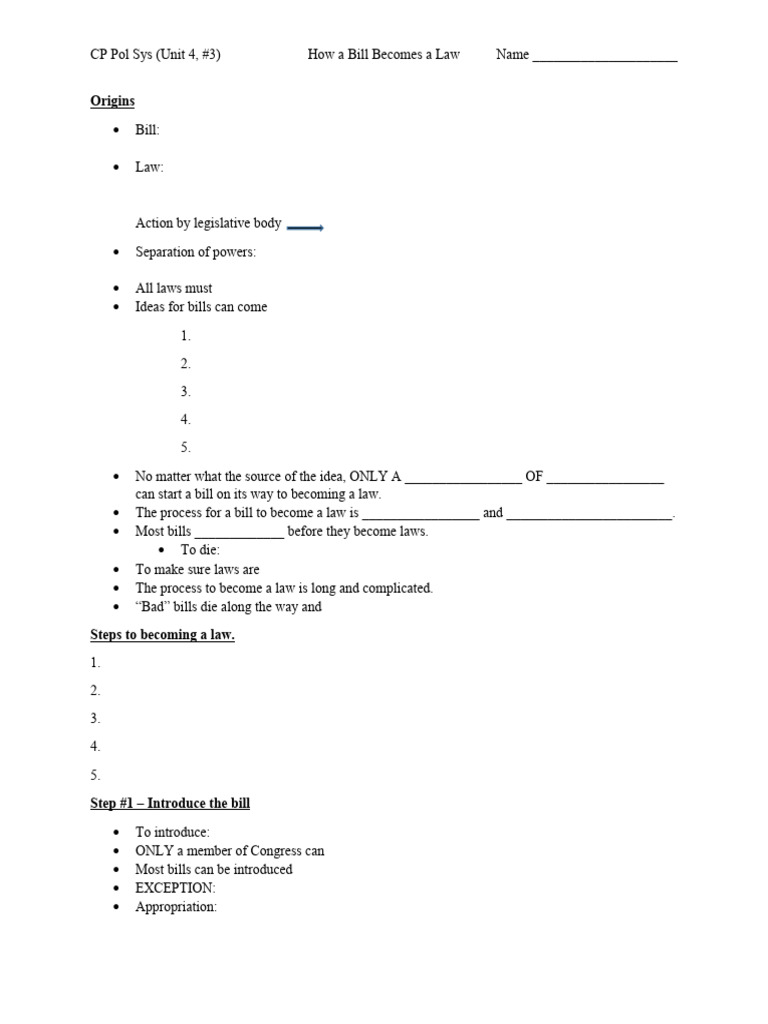 #3 How A Bill Becomes A Law | PDF | Committee | Bill (Law)