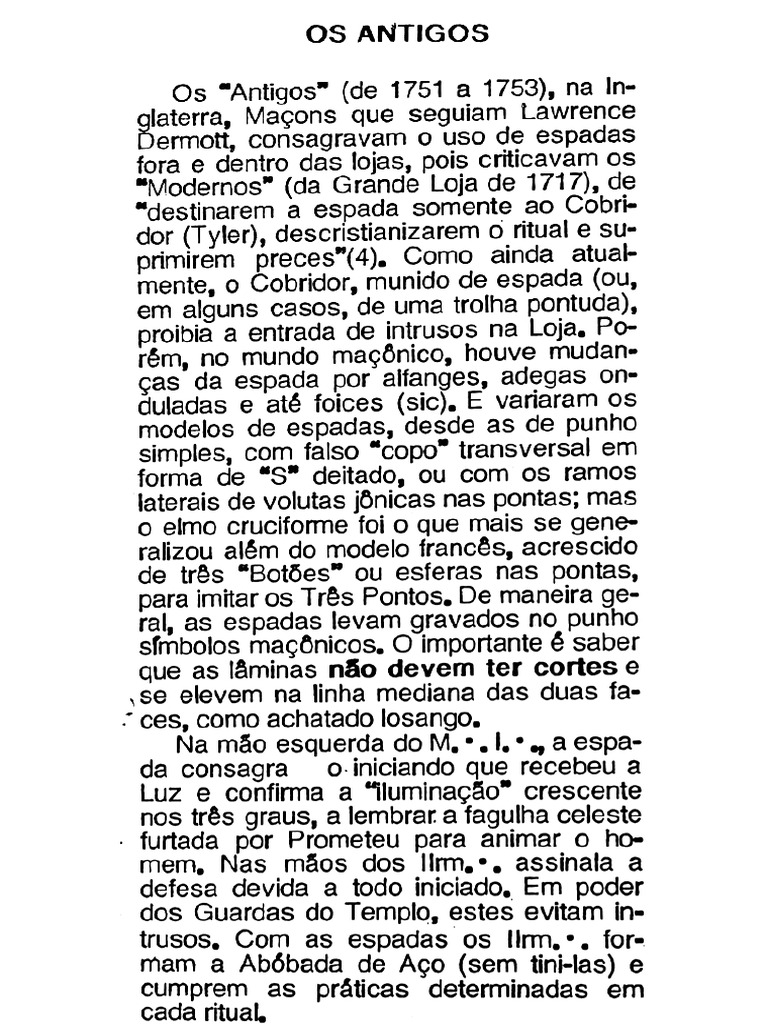 A Espada - Os Antigos - Theobaldo Varoli Filho | PDF