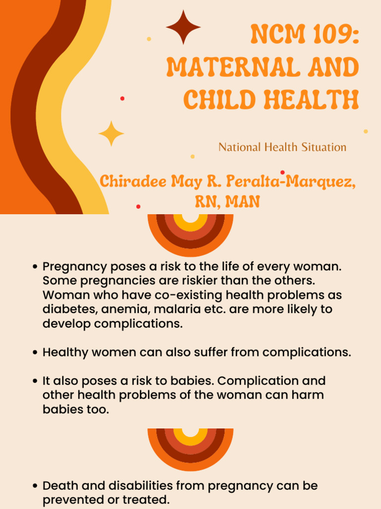 1 MCN National Situation On Maternal Health | PDF | Maternal Death | Childbirth
