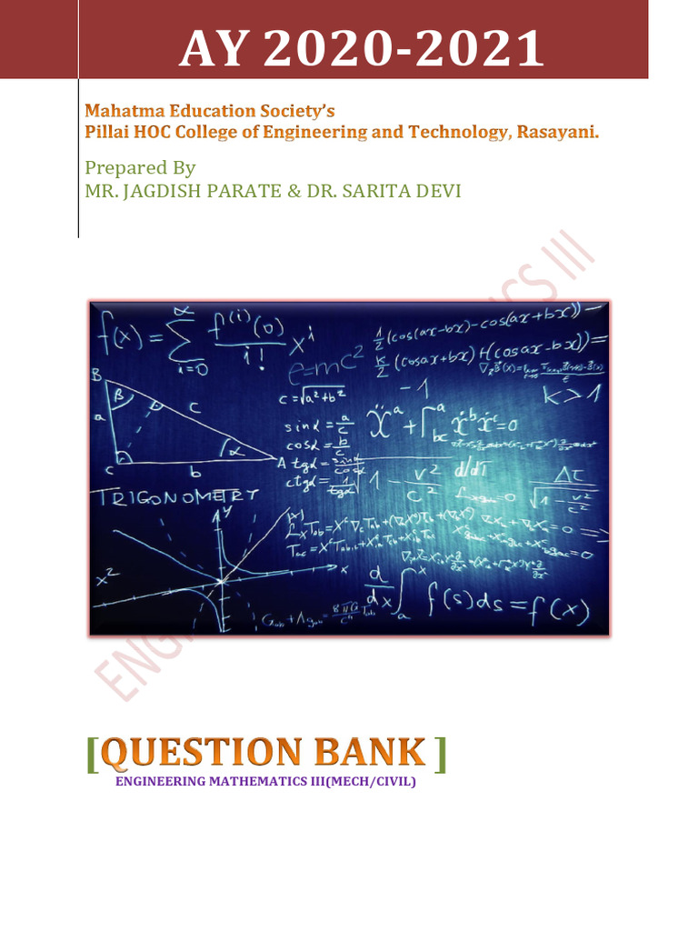 EM-III 2020-21 QUESTION-BANK With MCQ | Download Free PDF | Complex ...