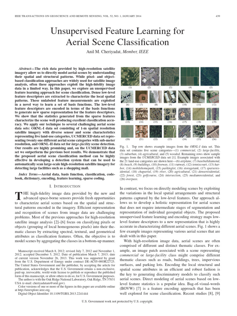 Unsupervised Feature Learning For Aerial Imagery | PDF | Image Resolution | Support Vector Machine