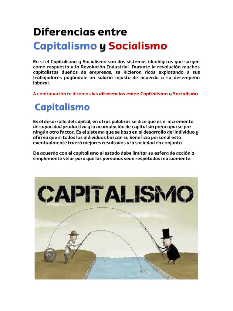 Diferencias Entre Capitalismo y Socialismo | PDF