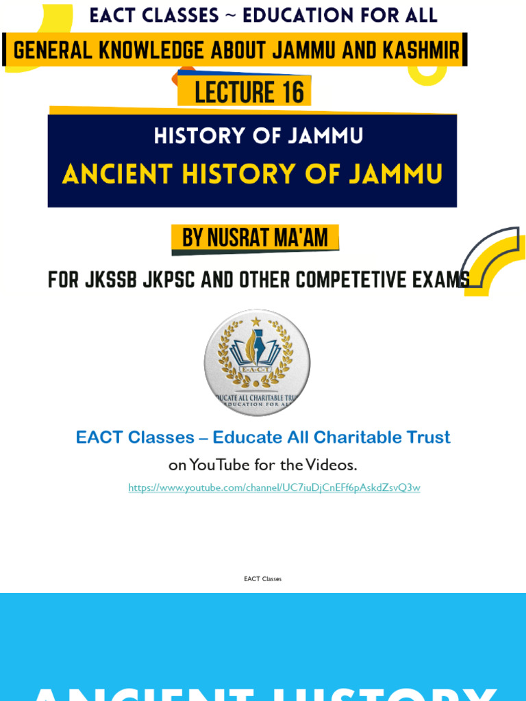 Lec 16 - Ancient Jammu History | PDF