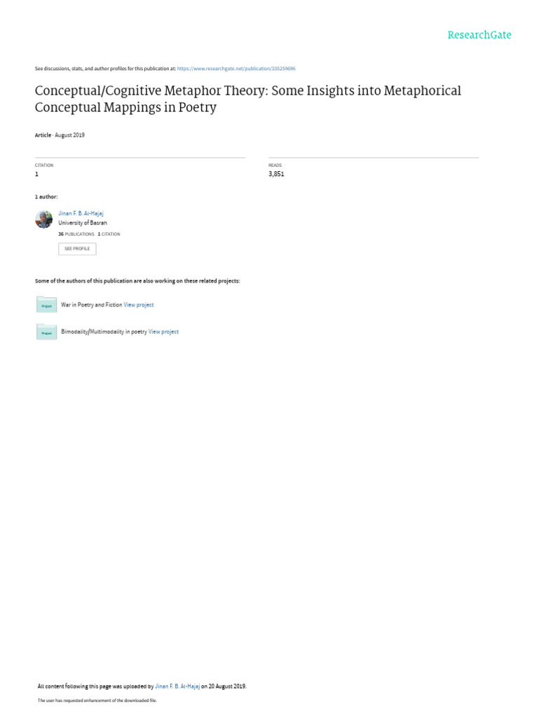 AL-HAJAJ (2013) Conceptual Cognitive Metaphor Theory Some Insights into ...