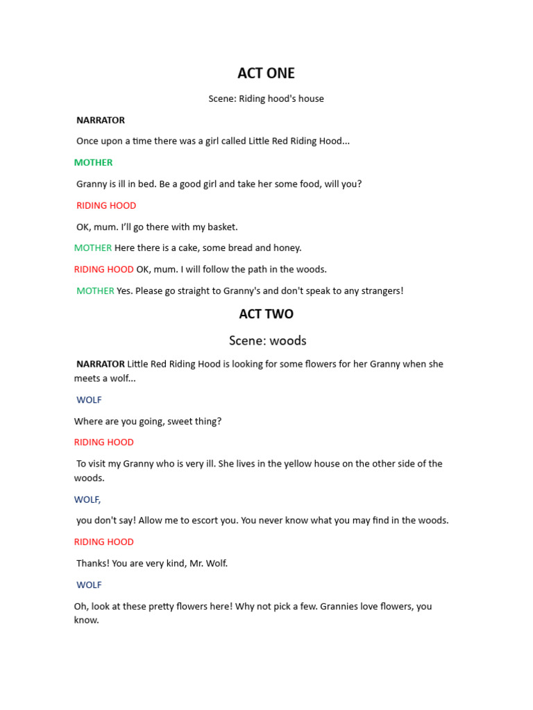 Act One | PDF | Little Red Riding Hood