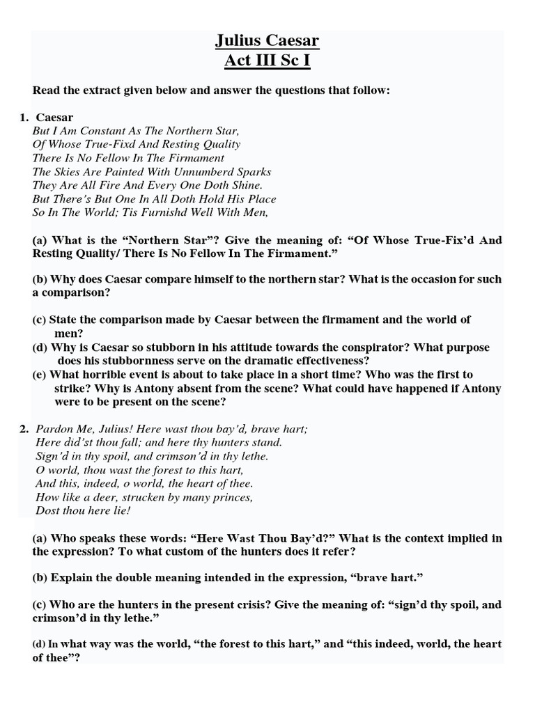 Julius Caesar Act3 Sc1 | PDF | Julius Caesar | Mark Antony