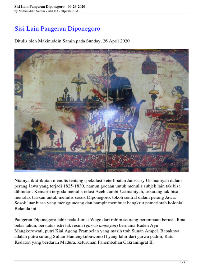 Sisi Lain Pangeran Diponegoro | PDF | Sejarah