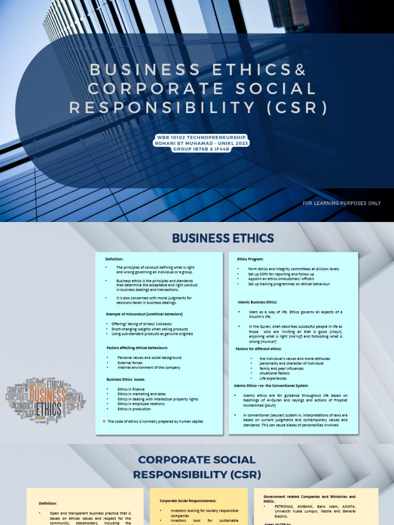 Slide Biz Ethics & CSR 2023 | Download Free PDF | Corporate Social ...