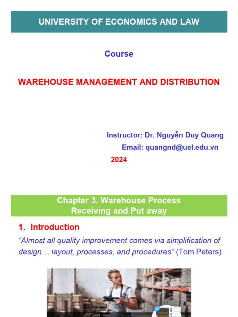 Chapter 3. Warehouse Process | PDF | Warehouse | Pallet