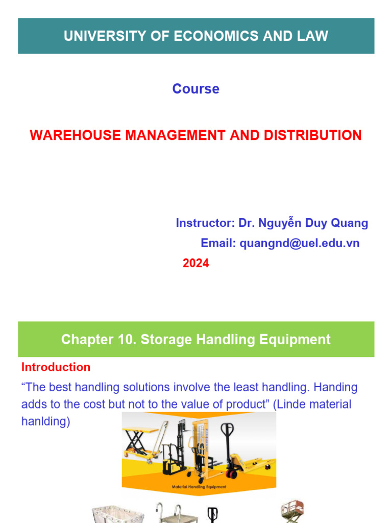 Chapter 10. Storage Handling Equipment | Download Free PDF | Warehouse ...