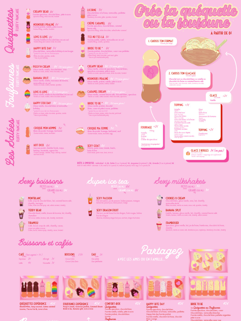 Menu gourmand : desserts et toppings | PDF | Crème fouettée | Chocolat