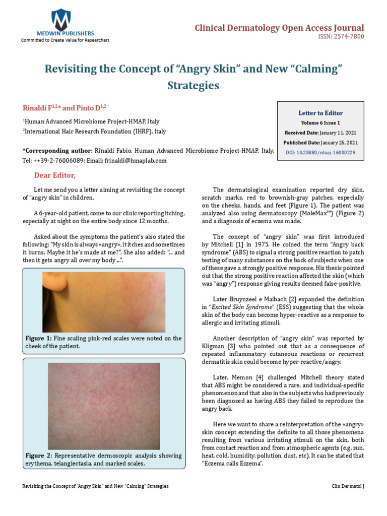 Revisiting the Concept of Angry Skin and New Calming Strategies | PDF ...