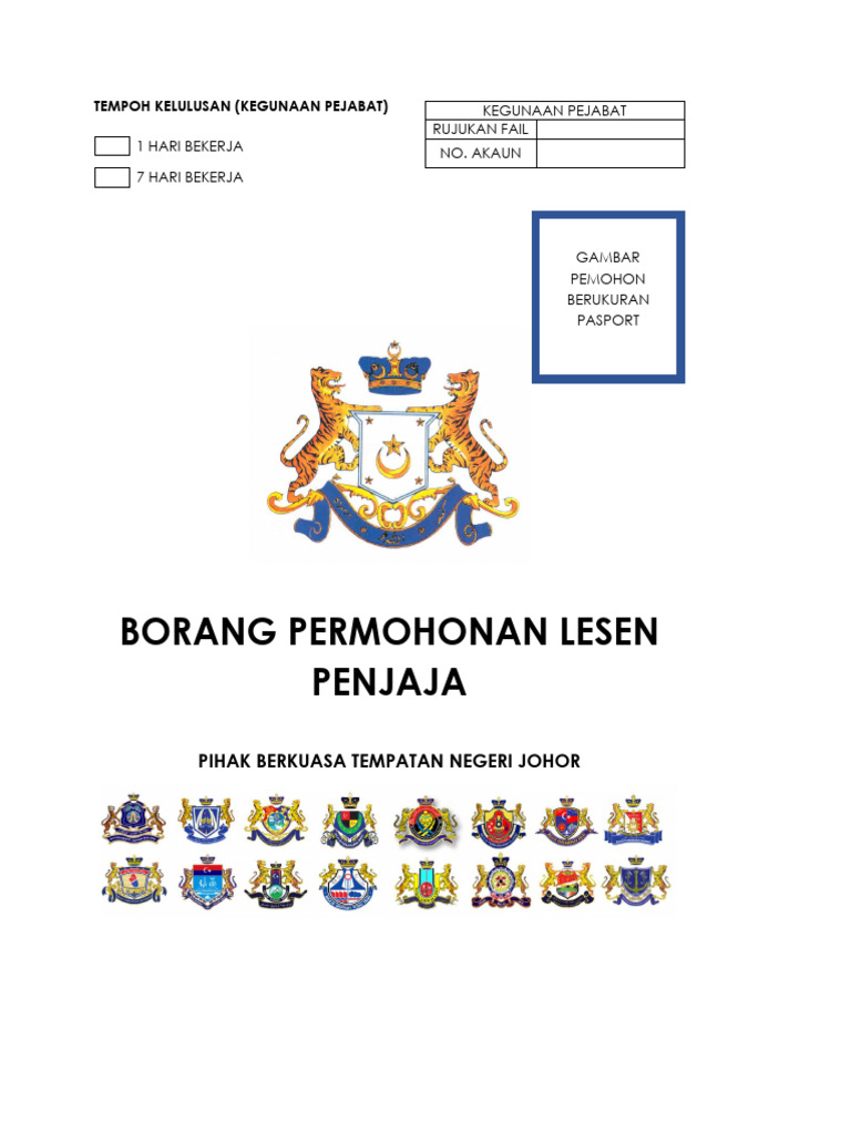 Borang Permohonan Lesen Penjaja | PDF