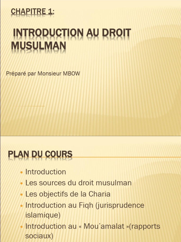 Introduction au Droit Musulman | PDF | Mahomet | Charia