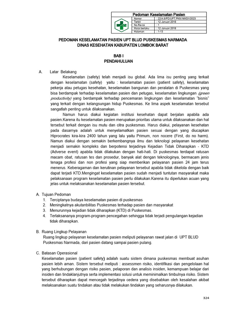 Pedoman Keselamatan Pasien | PDF | Sains & Matematika