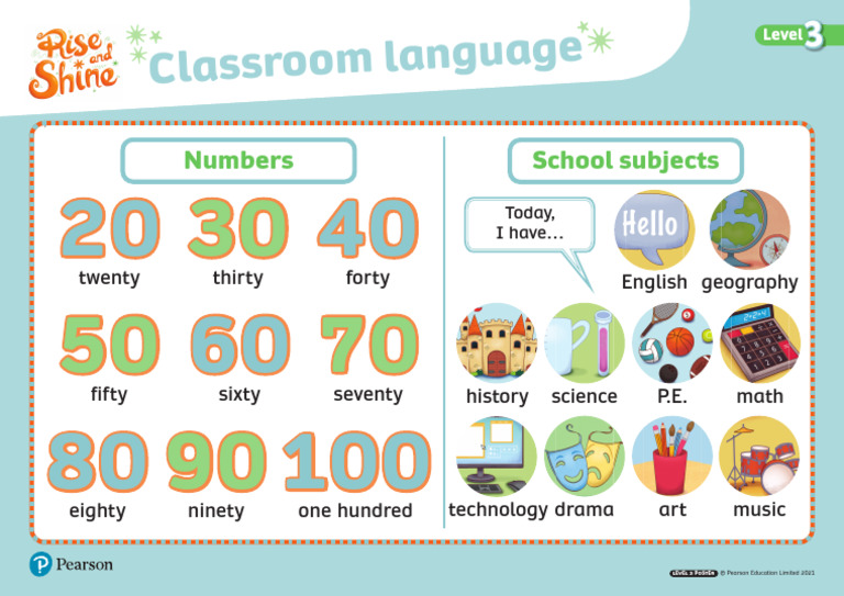 Classroom - Language Number and Subjects | PDF