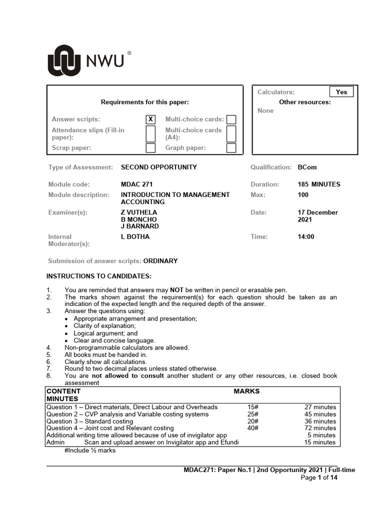MDAC271 2nd Opportunity Final Exam 3C | PDF | Fruit Preserves | Mining