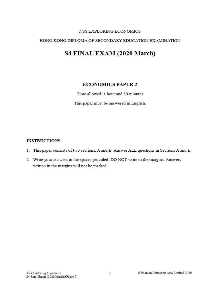 2020mar S4 Exam Paper 2 Eng | PDF | Prices | Taxes