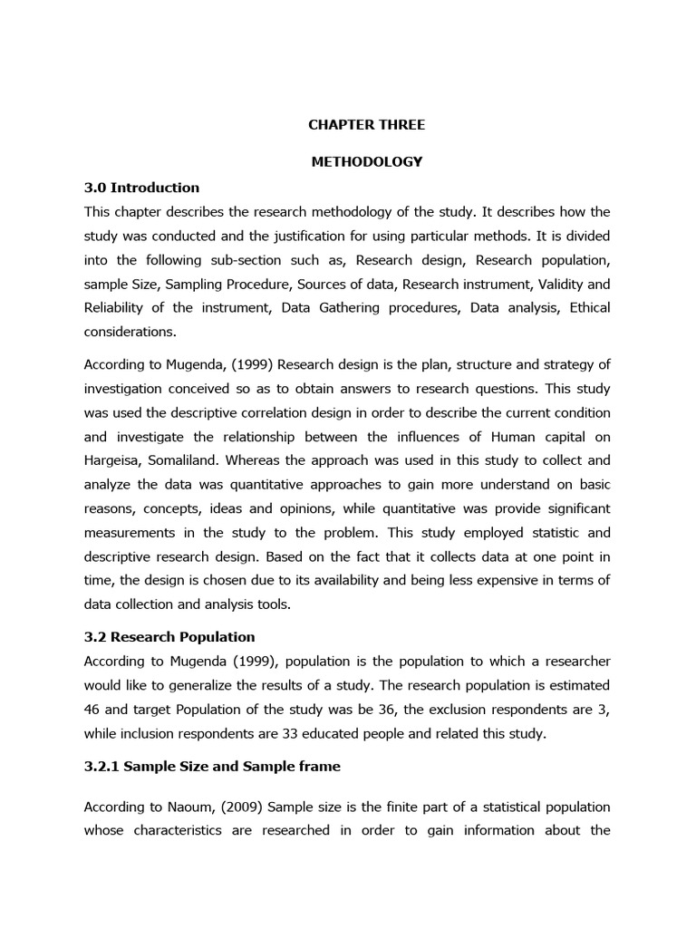 CHAPTER THREE | PDF | Validity (Statistics) | Sampling (Statistics)