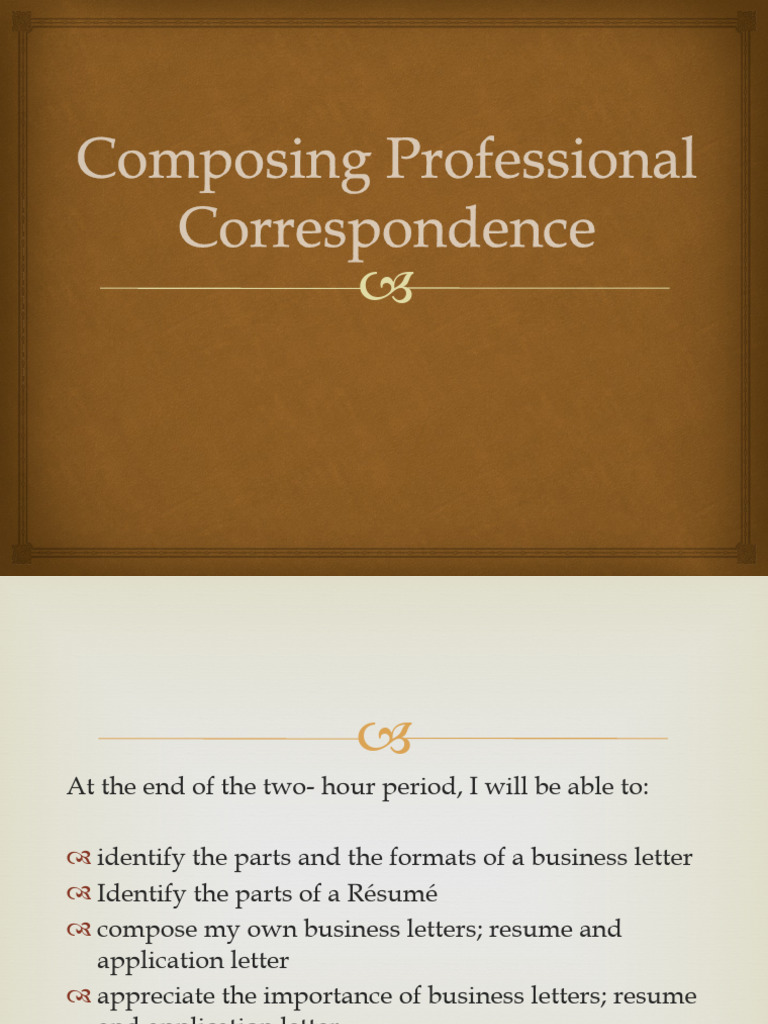 Composing Professional Correspondence | PDF