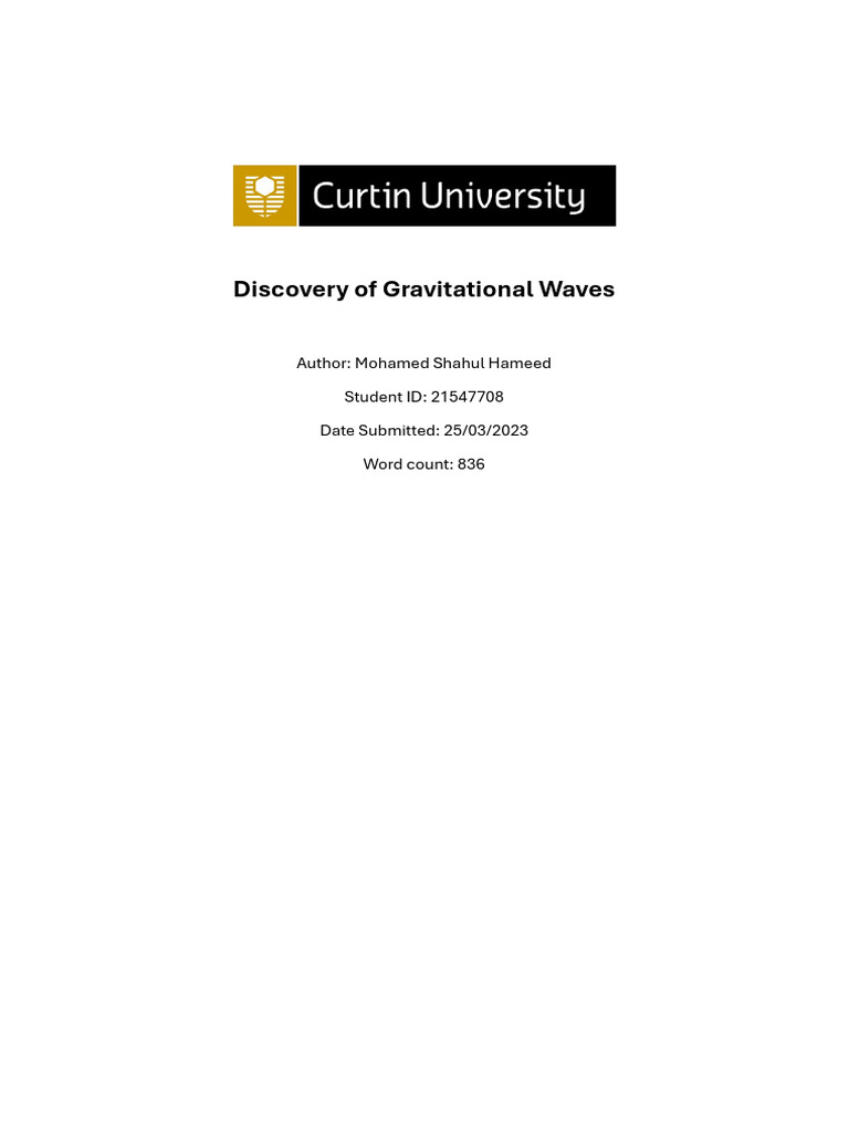 Discovery of Gravitational Waves | PDF | Ligo | Gravitational Wave