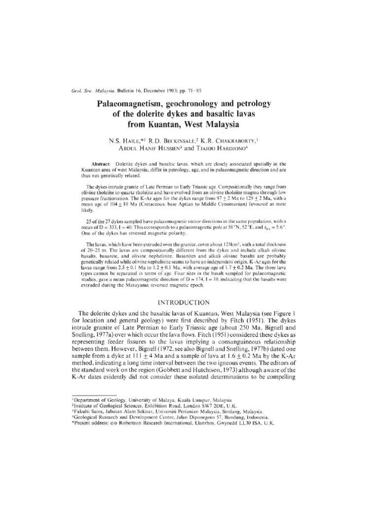 Kuantan Basalts and Dolrite | PDF
