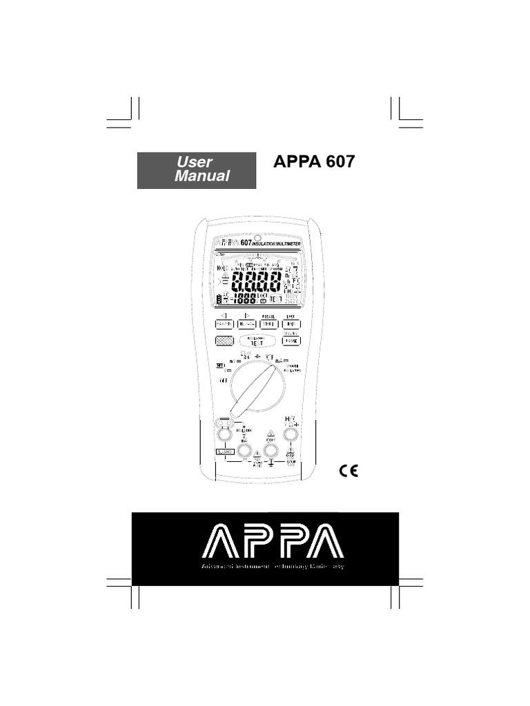 APPA 607 - manual | PDF | Power Supply | Fuse (Electrical)