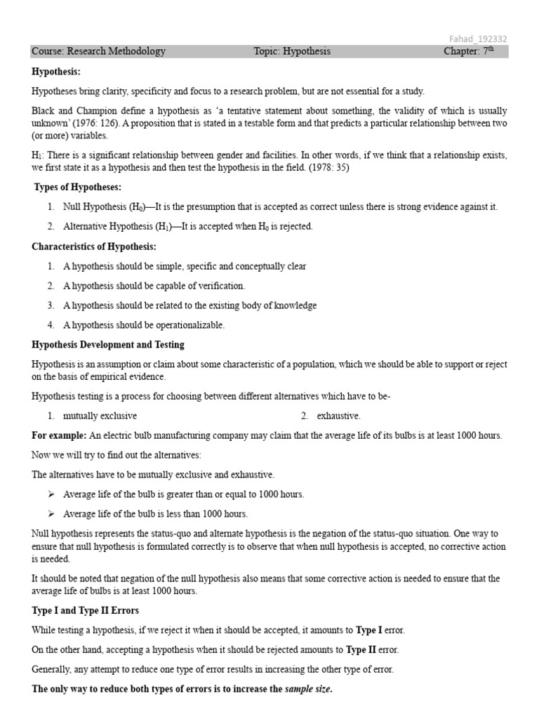 7 Research-Methodology | Download Free PDF | Hypothesis | Null Hypothesis