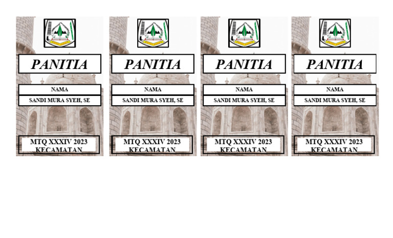 Bet Nama Panitia MTQ | PDF