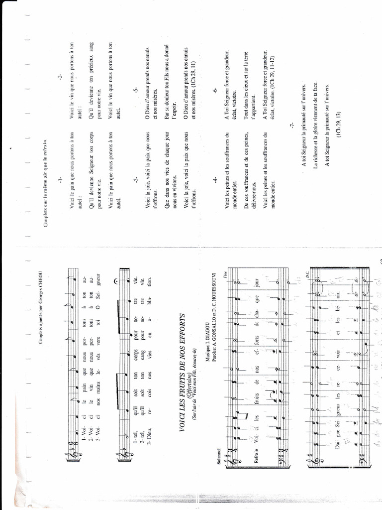 Offertoire Voici Les Fruits | PDF