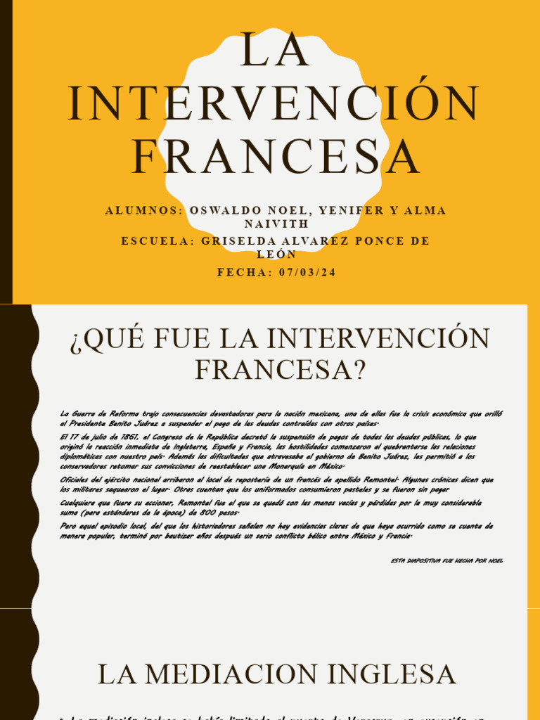 La Intervenci N Francesa Noel Yenifer y Naivith | PDF | Francia | México