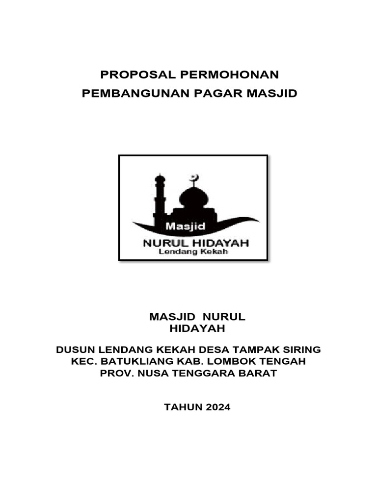 Contoh Proposal Pembangunan Masjid | PDF