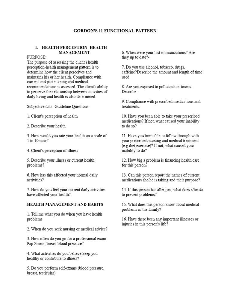 GORDON's | PDF | Urinary Incontinence | Sleep