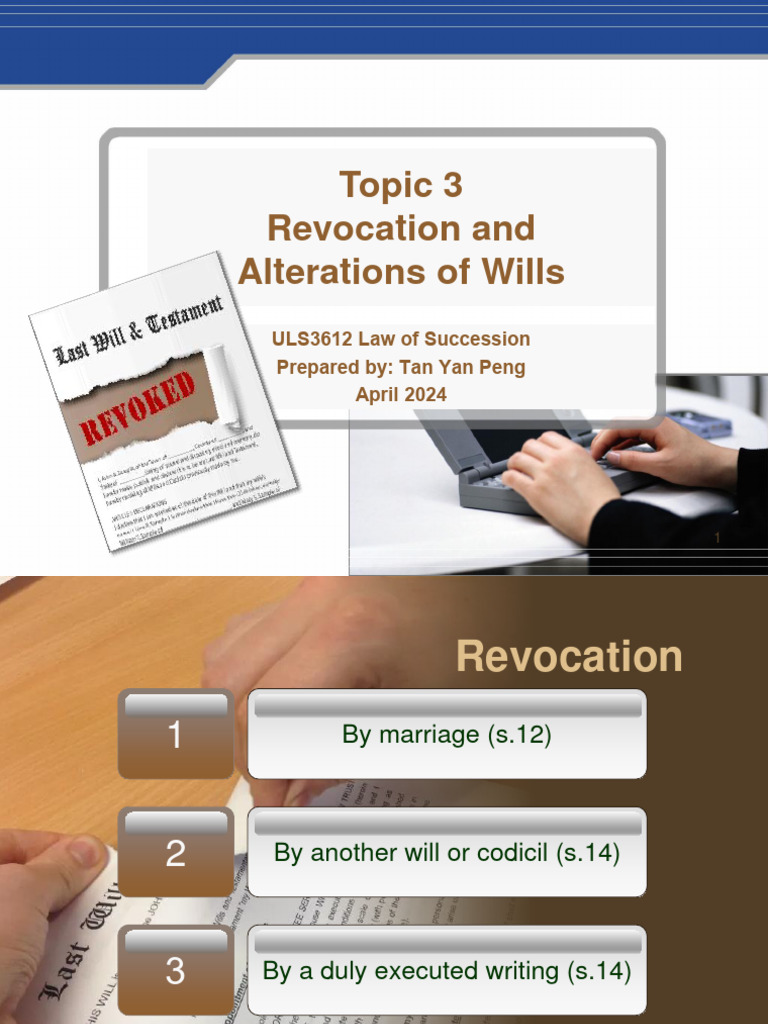 Revocation and Alteration of Wills | PDF | Will And Testament | Common Law