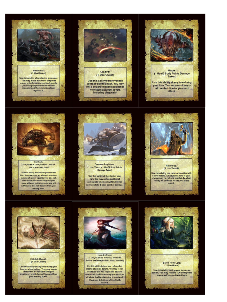 HeroQuest New Abilities | PDF