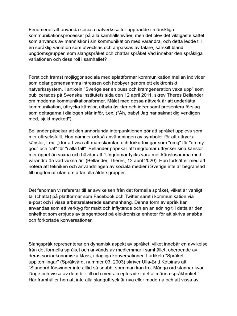 Språkliga Variation | PDF