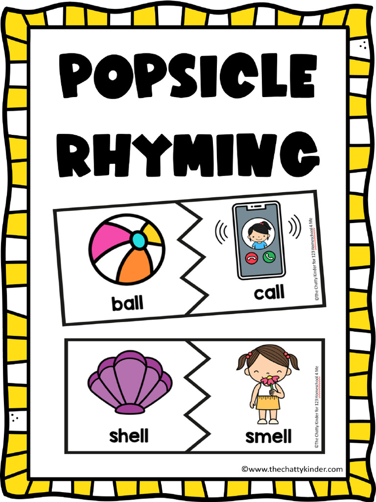 Popsicle Rhyming - Flatten | PDF