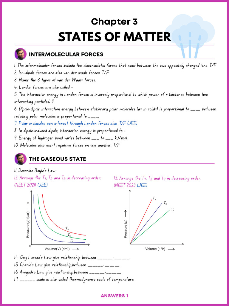 States of Matter CHEMHACK | PDF | Gases | Intermolecular Force