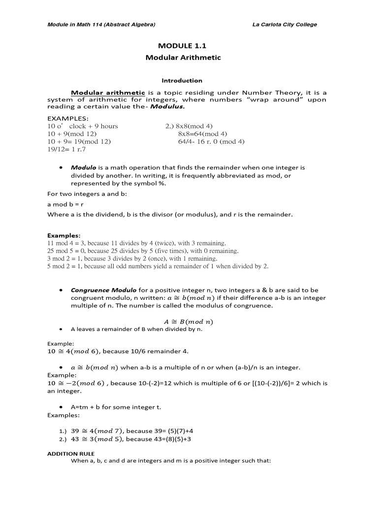 Module 1 | Download Free PDF | Function (Mathematics) | Arithmetic