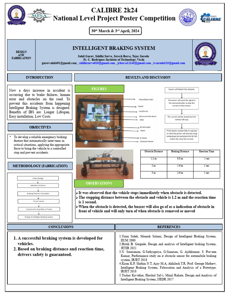 B15 - Poster - Design and Fabrication of Intelligent Braking System ...