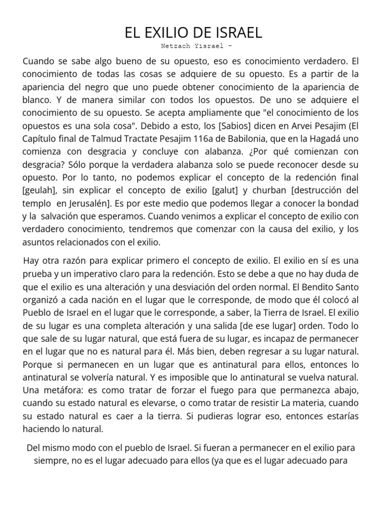 Conceptos del Exilio de Israel | PDF | Nación | Israel